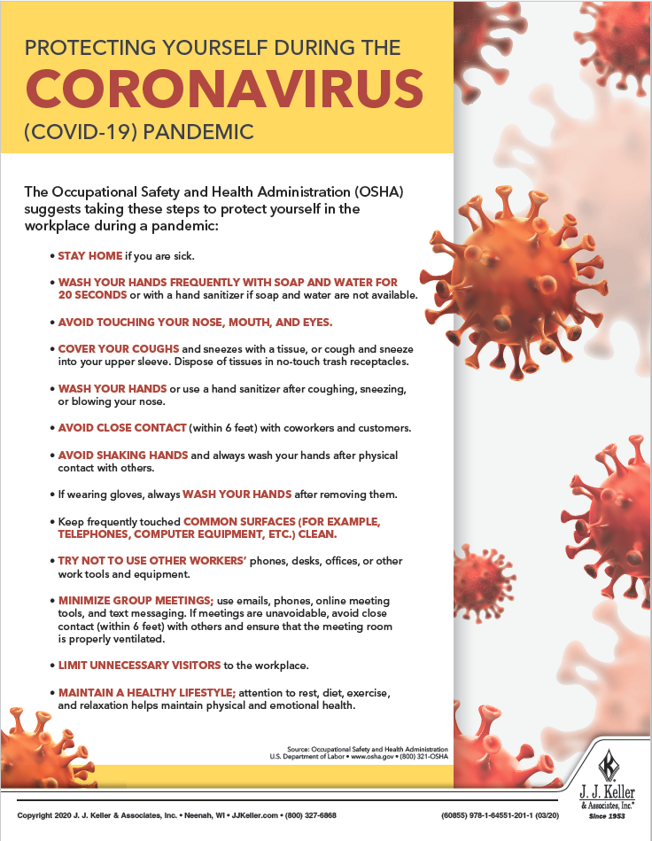 Poster: Protecting yourself during the coronavirus (COVID-19) pandemic ...